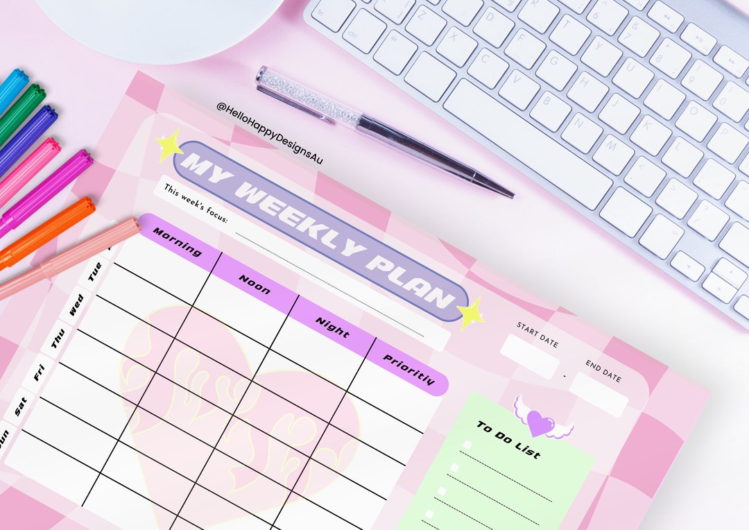 Weekly Planner Angel Y2K Collection - Etsy