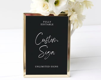 Dusty Blue Wedding Table Sign, Modern Minimalist Table Sign Template ...