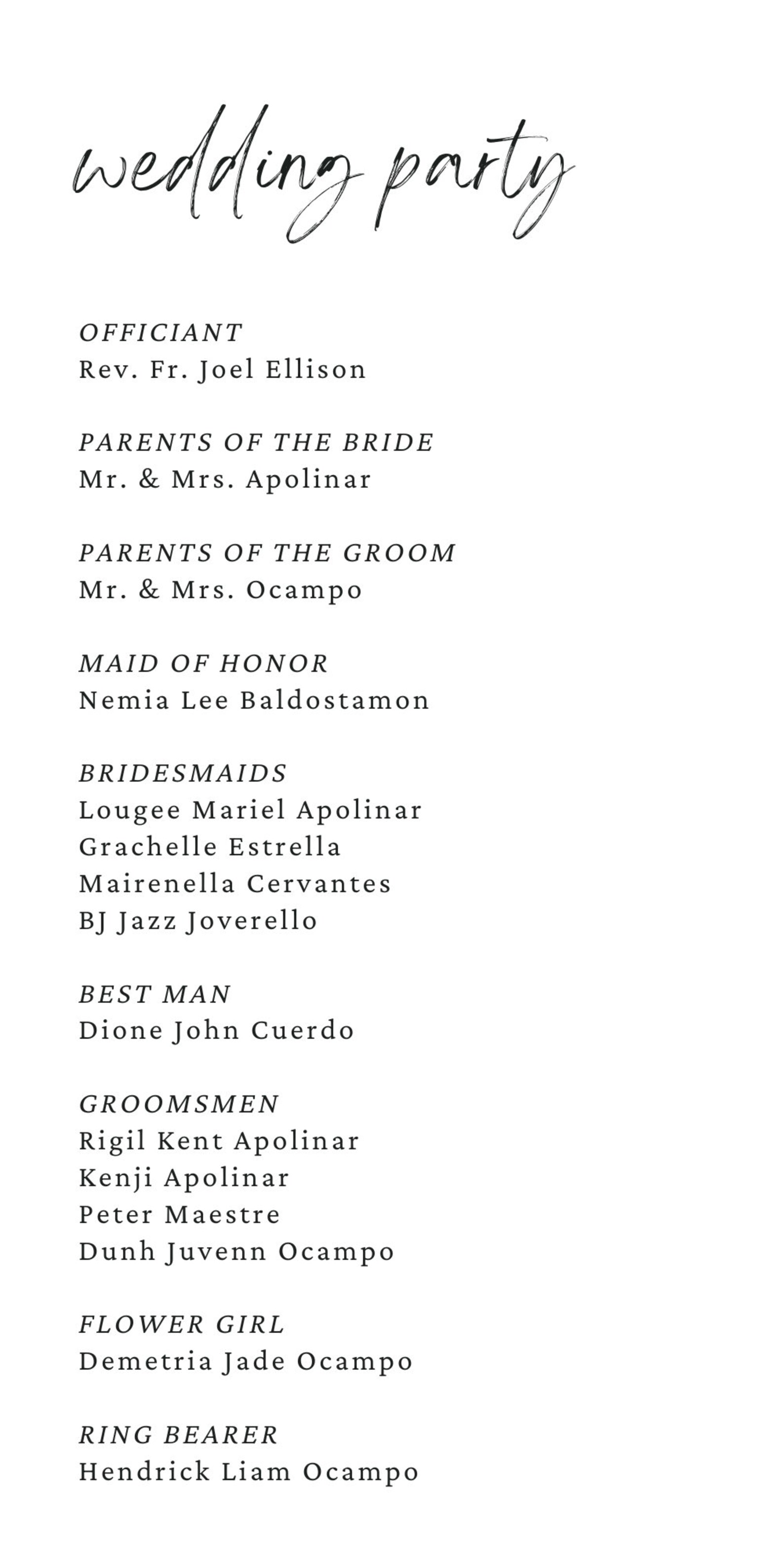 Black and White Wedding Program, Modern Minimalist Wedding Program ...