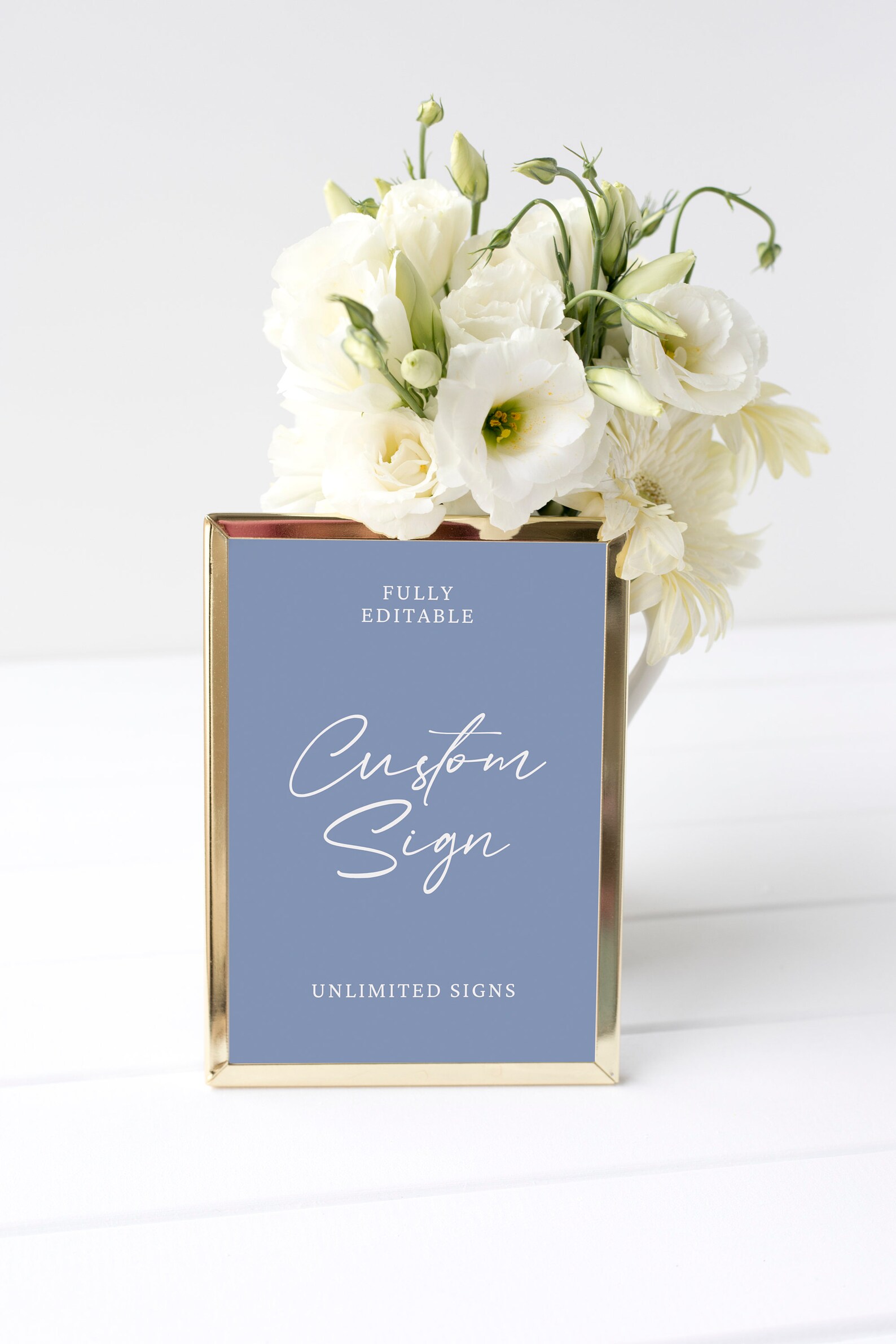 Dusty Blue Wedding Table Sign, Modern Minimalist Table Sign Template ...