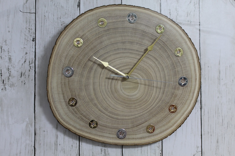 Handmade Shotgun Cartridge Clock Rustic Wood Wall Clock Upcycled ...