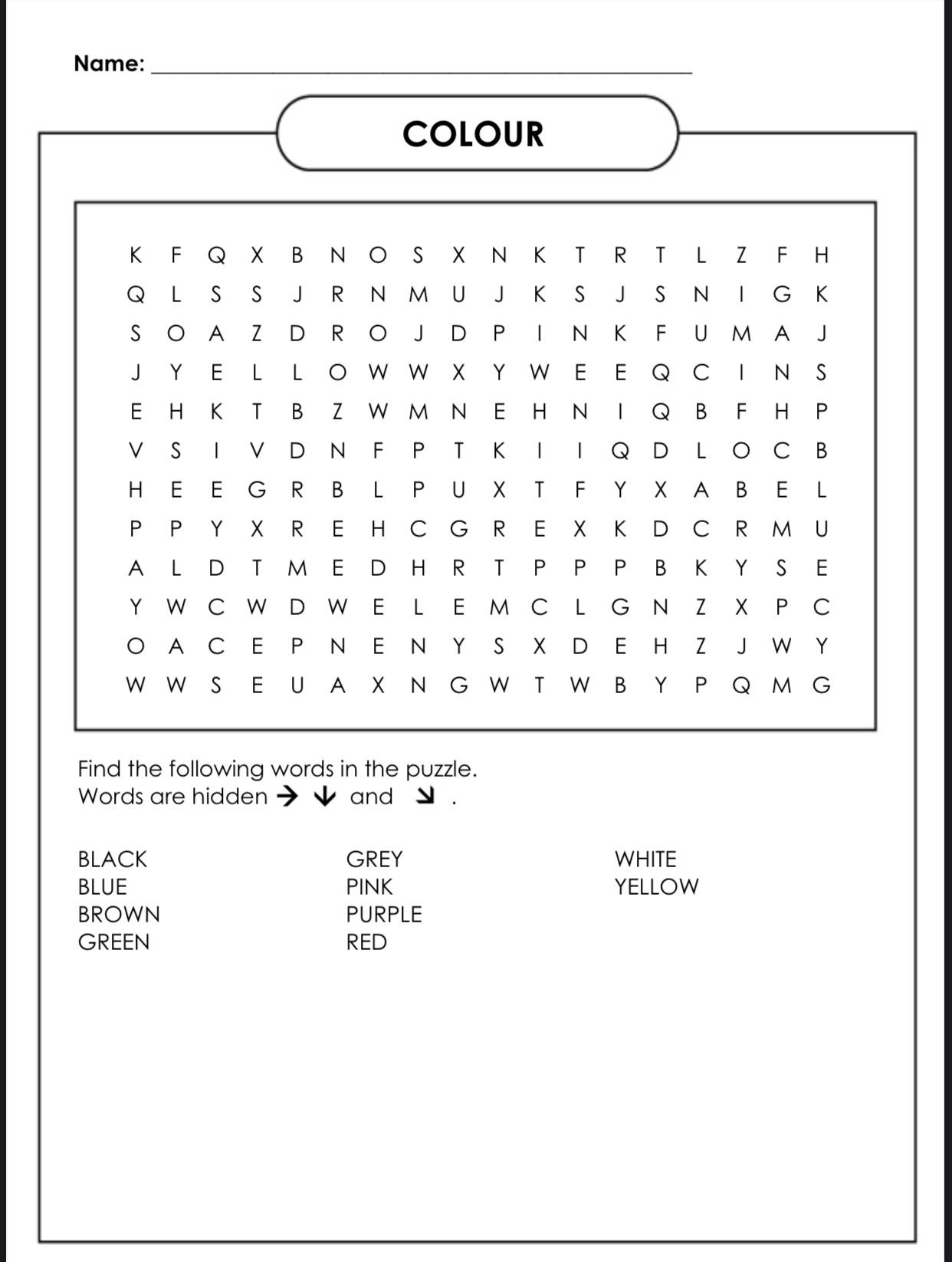 Wordsearch Puzzle With Solution - Etsy