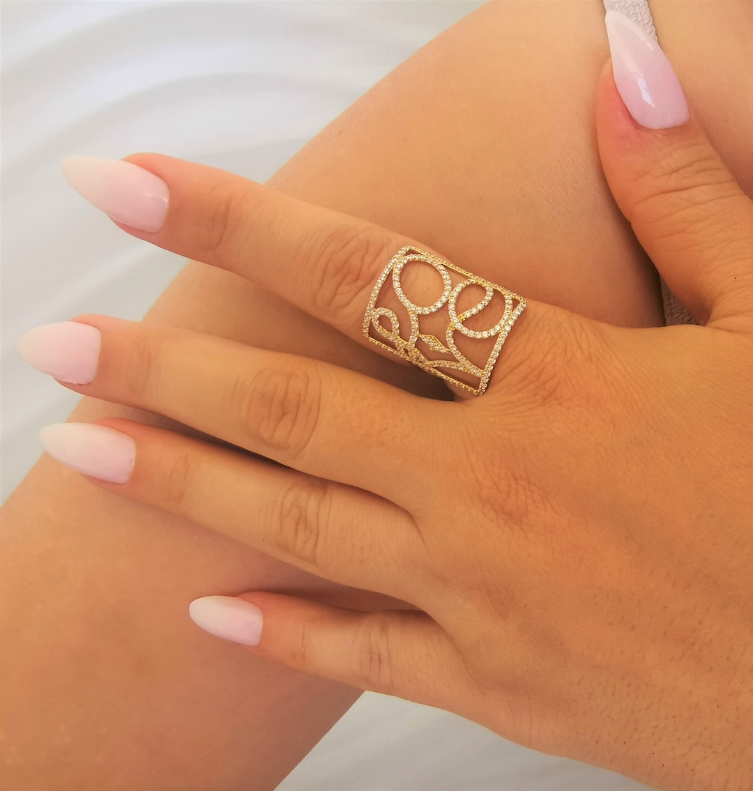 14K Solid Gold Love Ring, Dainty Script Love Ring, Minimalist Elegant Ring, Love Script Gold ...