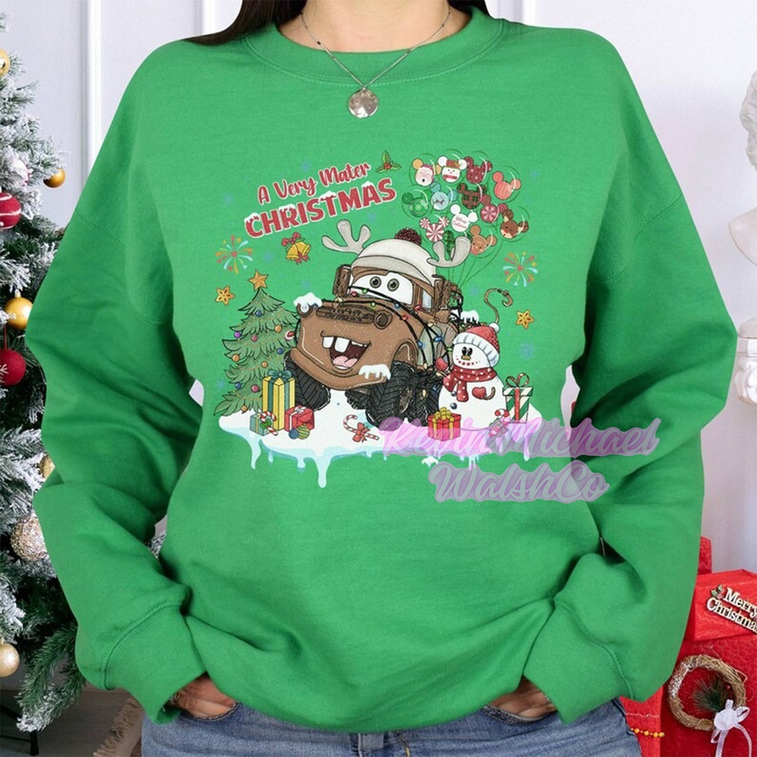 Socute Pixar Cars Tow Mater Christmas Sweatshirt A Very Mater - Etsy