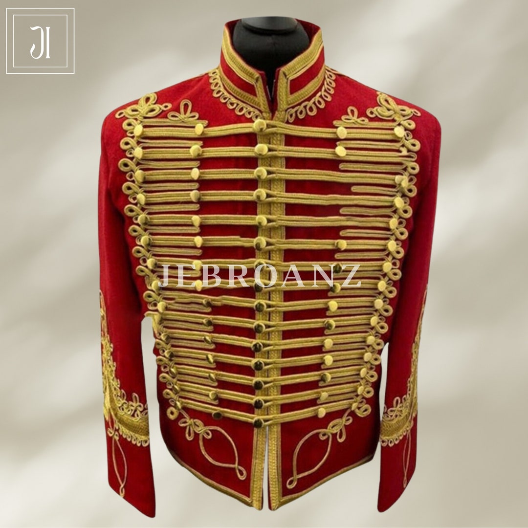 Men's Military Uniform Napoleonic Hussar Jacket Men Tunic Pelisse Jimi ...