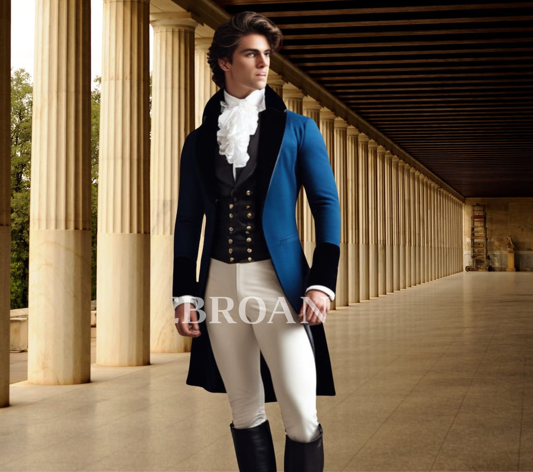 Men's Blue Regency Dated 1800's Regency Coat British Handmade Tailcoat ...