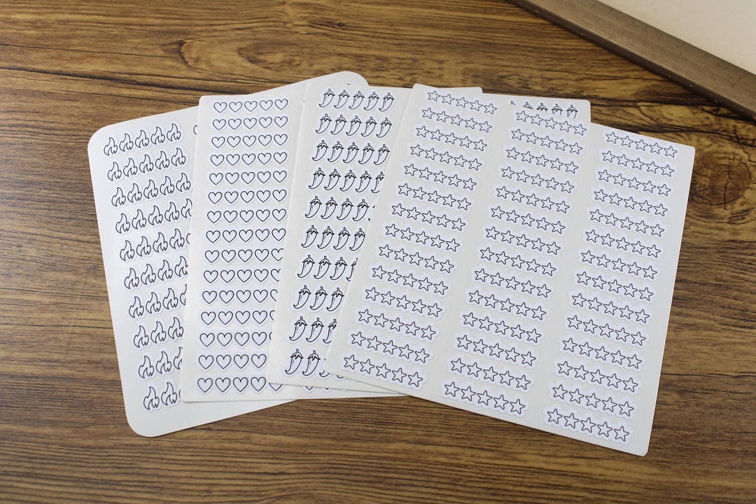 Book Rating Planner Sticker - 5 Star, Heart & Spice Chili Ratings for ...