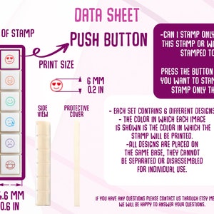 Bullet Journal Stamp Calendar Stamp Mini Stamp Push Button Stamp ...