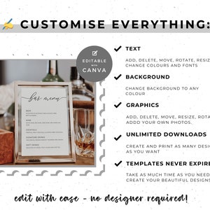 Signature Drink Sign With Bar Menu Canva, Bar Menu Sign DIY, Modern ...