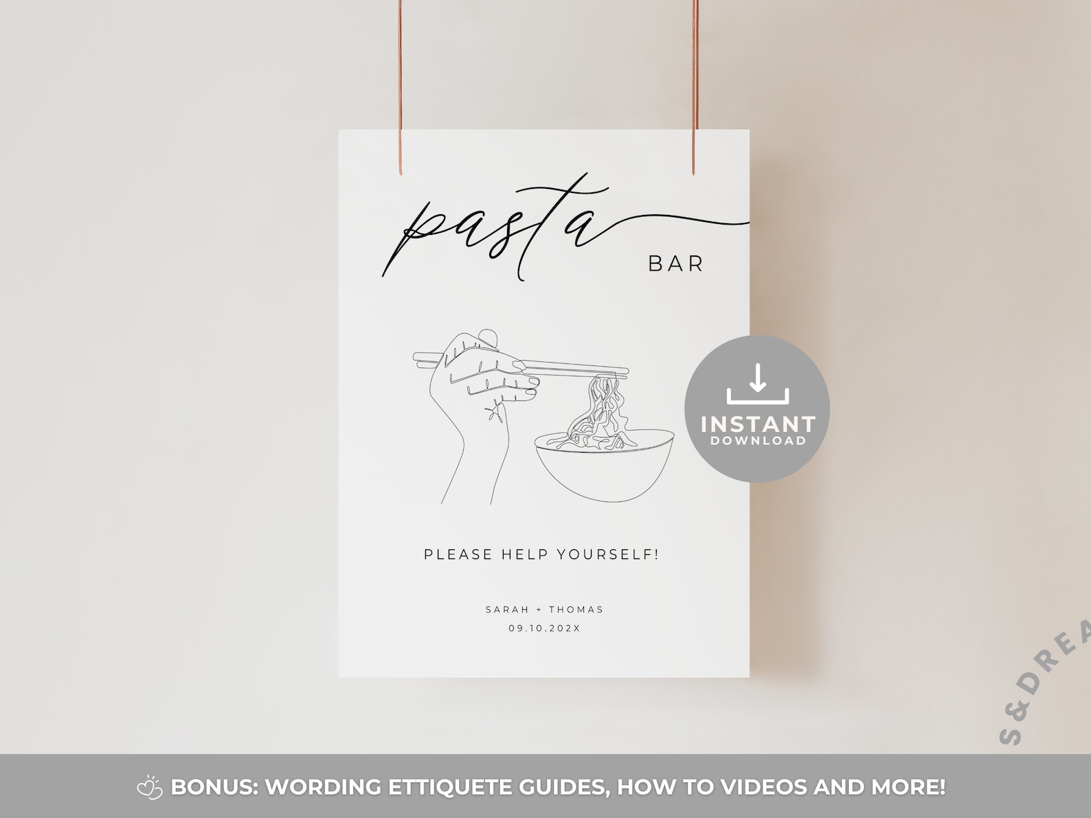 Pasta Bar, Pasta Party, Pasta Station Sign, Tabletop Wedding 8x10 Sign ...