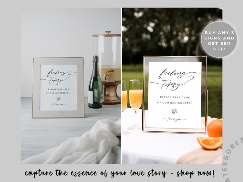 Tips Sign for Wedding Tip Your Bartender Wedding Sign - Etsy