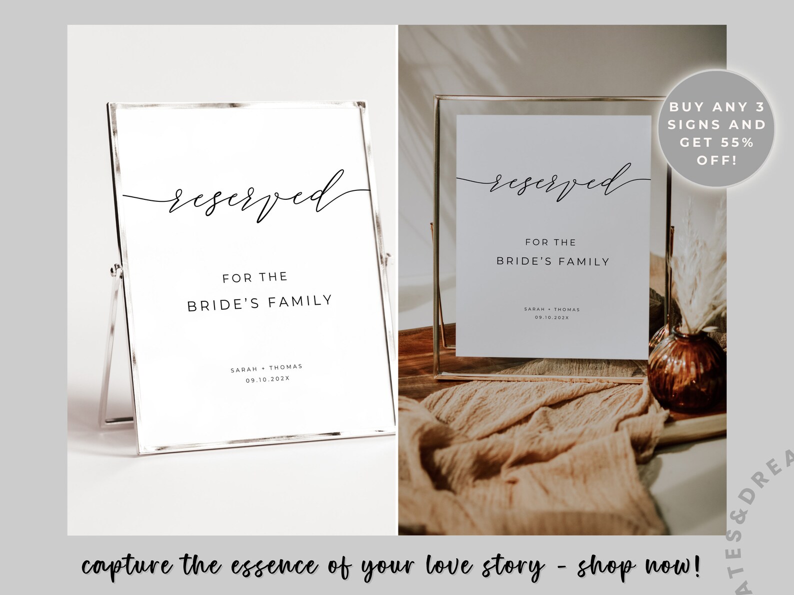 Reserved Sign Wedding Printable for the Bride's Family, Reserved for ...