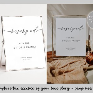 Reserved Sign Wedding Printable for the Bride's Family, Reserved for ...