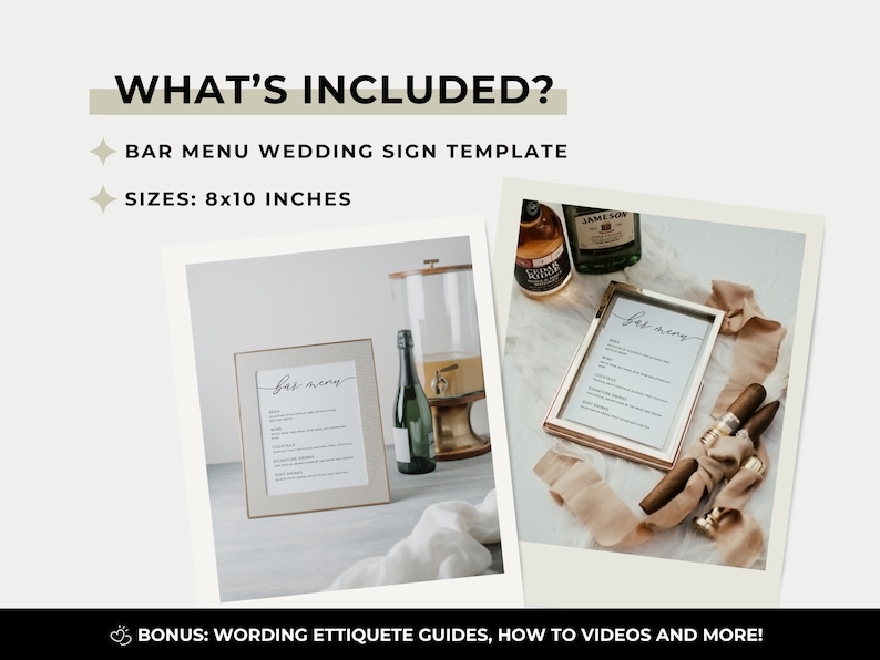 Signature Drink Sign With Bar Menu Canva, Bar Menu Sign DIY, Modern ...