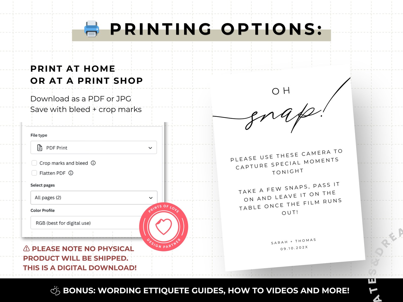 Disposable Camera Wedding Sign, Wedding Disposable Camera Sign, Photo ...