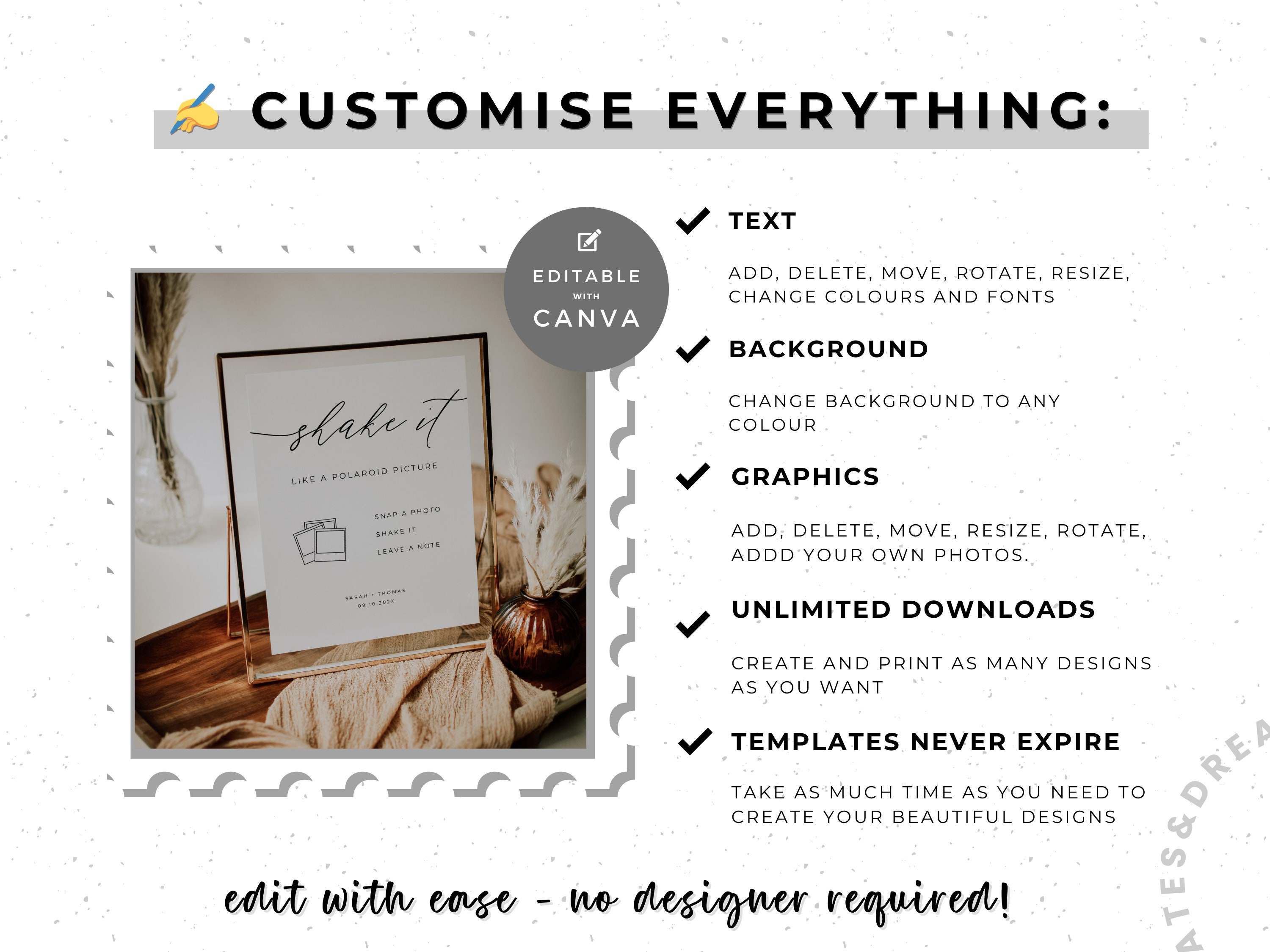 Photo Camera Sign Wedding, Photo Guestbook Sign, Wedding Photo Album ...