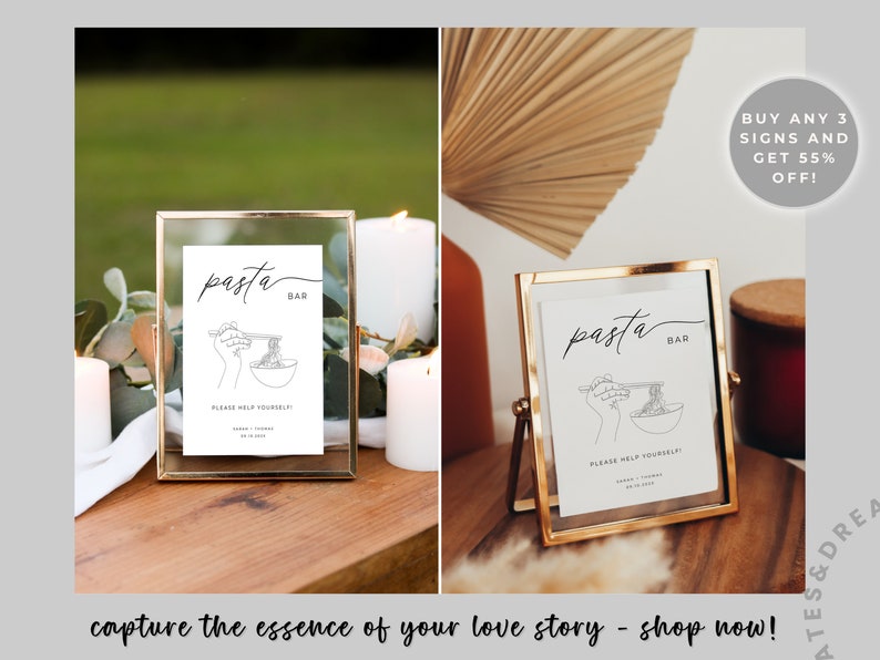 Pasta Bar, Pasta Party, Pasta Station Sign, Tabletop Wedding 8x10 Sign ...