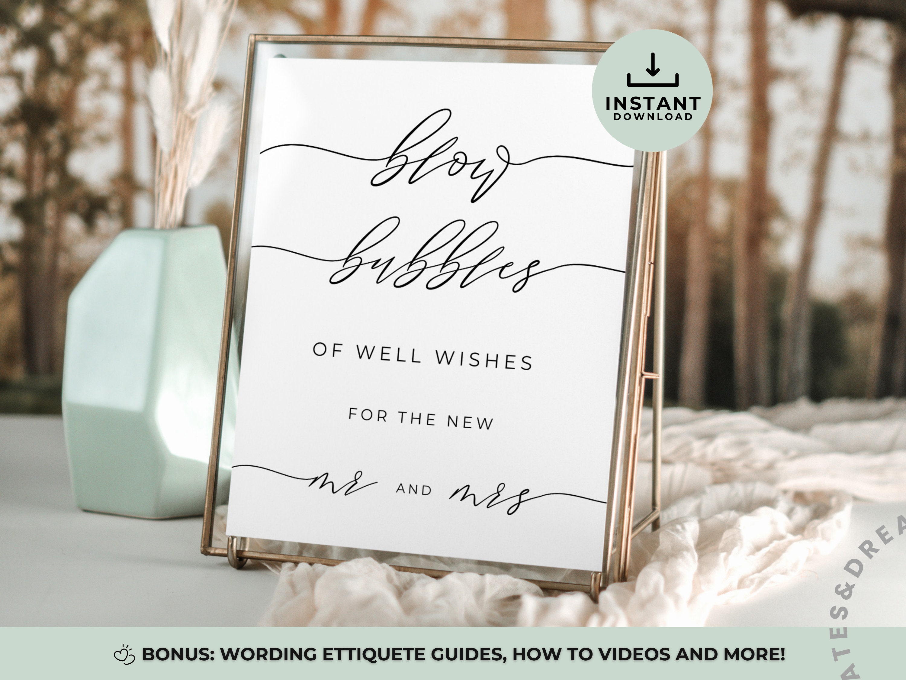 Bubble Send off Sign for Wedding, Wedding Send Off, Blow Bubbles of ...