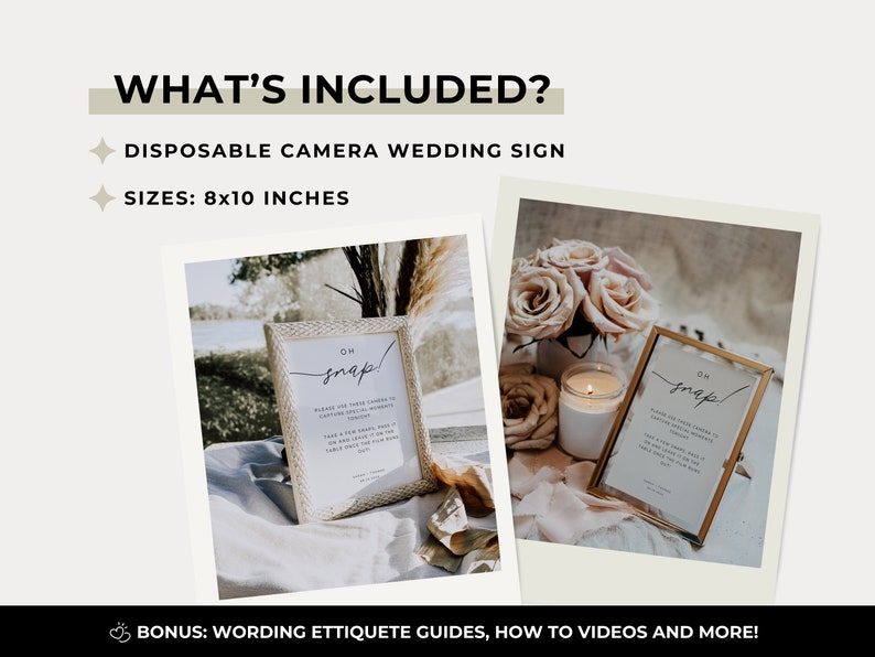Disposable Camera Wedding Sign, Wedding Disposable Camera Sign, Photo ...