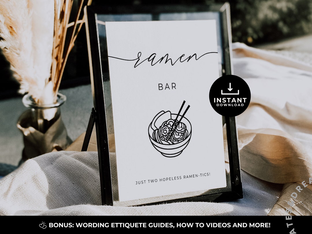 Ramen Bar Sign, Ramen Food Sign, Modern Editable Food Menu, East Asian ...