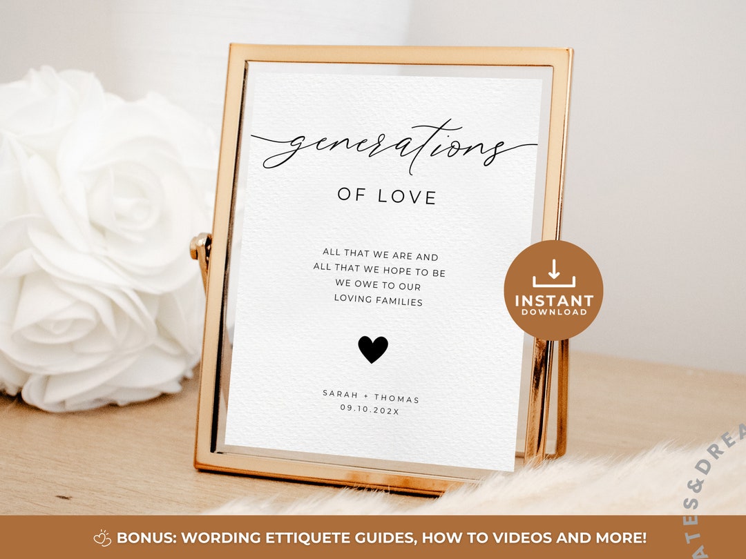 Generation of Love Sign, Minimalist Modern Family Love Sign, Tabletop ...