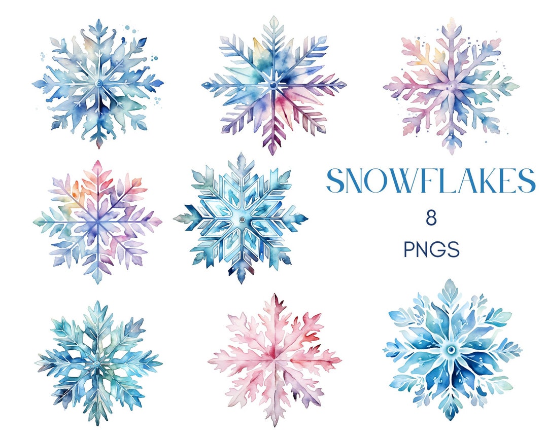 Snowflake Clip Art, Snowflake PNG, Holiday Clip Art, Christmas PNG ...