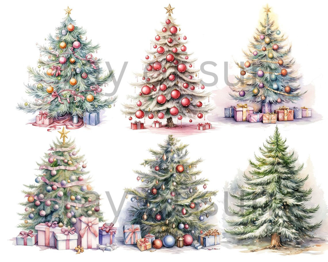 Christmas Tree Clipart, Christmas Tree PNG, Holiday Clip Art, Christmas ...