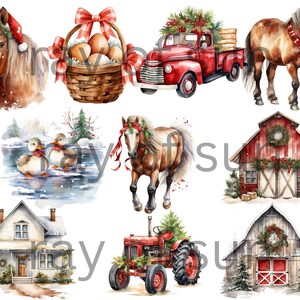 Christmas Clip Art, Farm Clip Art, Festive Holiday Clip Art, Winter ...