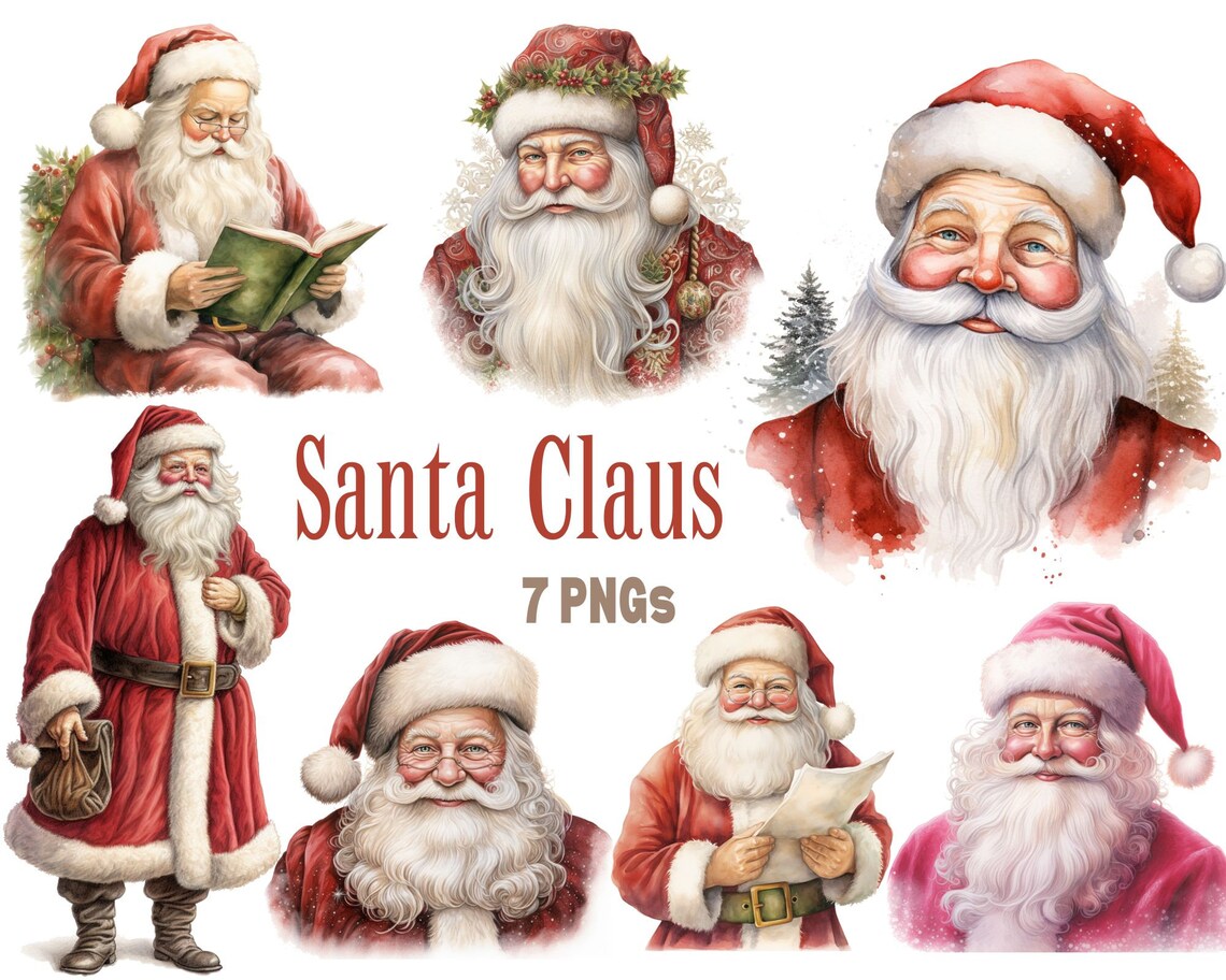 Santa Claus Clip Art, Saint Nick PNG, Santa Clipart, Christmas Clip Art ...
