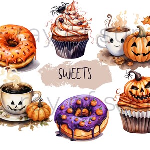 Halloween Watercolor Clip Art, Cute Halloween Clip Art, Halloween PNG ...