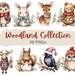 Woodland Christmas Clip Art, Watercolor PNG, Holiday Clip Art ...