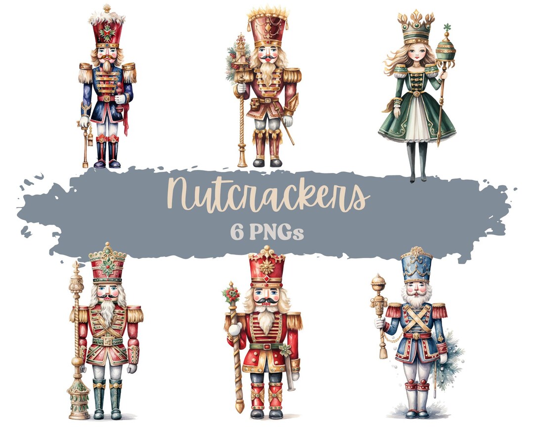 Nutcracker Clip Art, Watercolor Nutcracker PNG, Holiday Clip Art ...