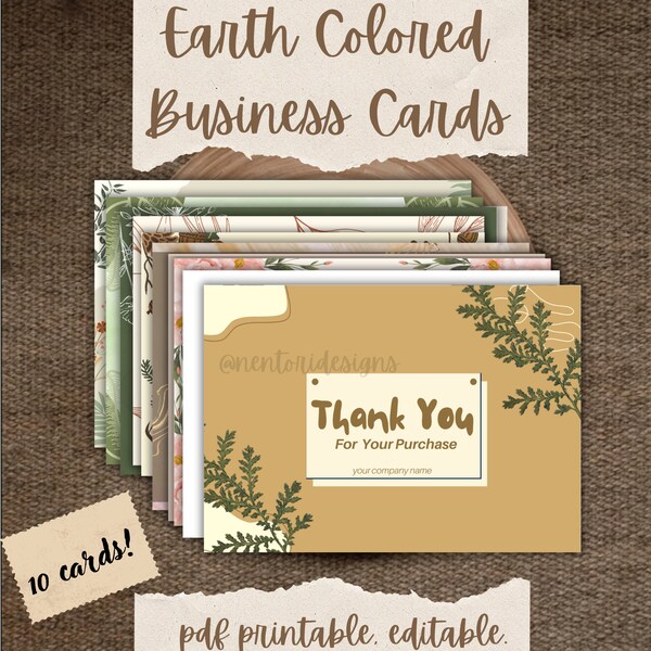 Earth Tones Art Business Cards - Etsy
