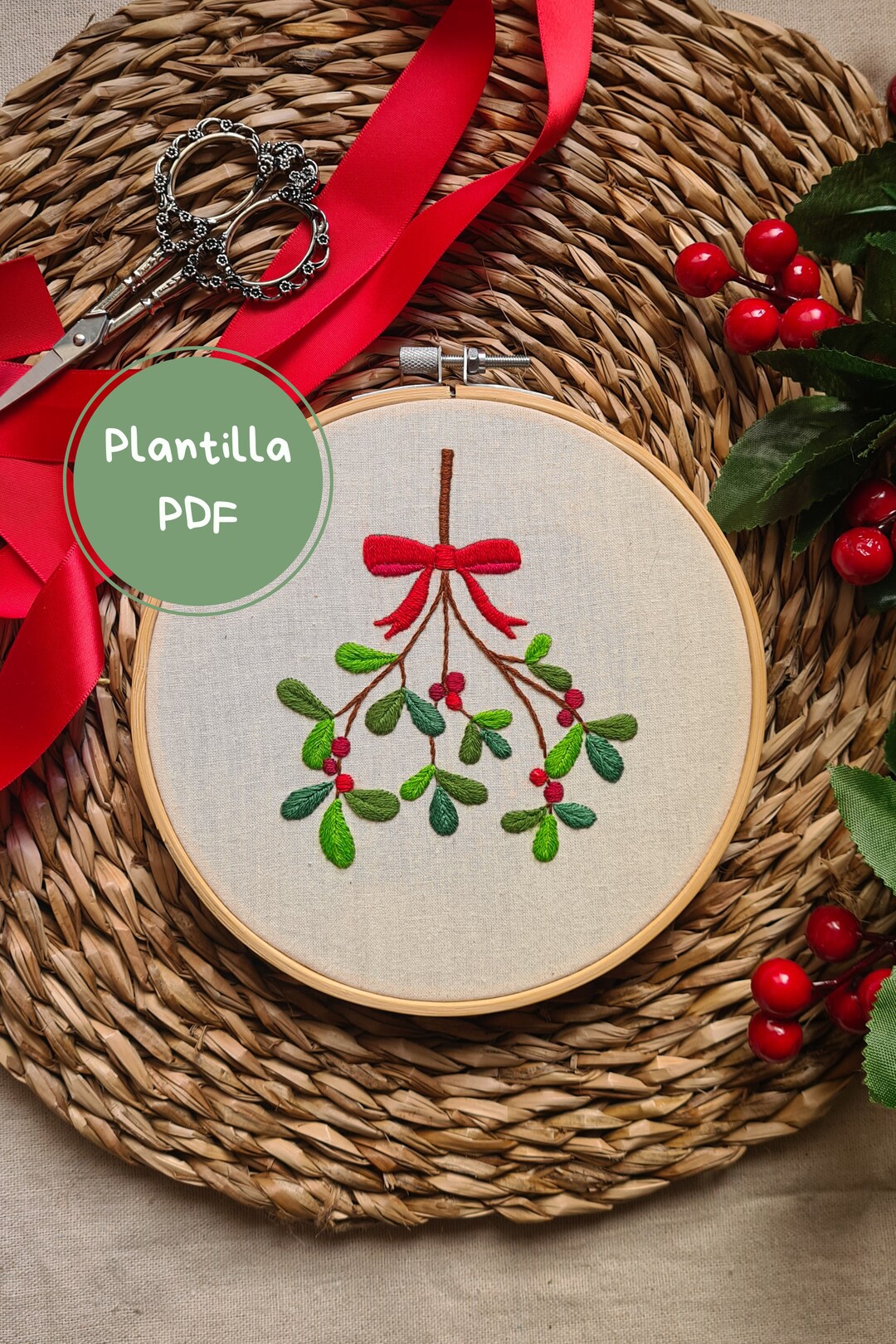PDF Pattern in Spanish Hand Embroidery MISTLETOE Embroidery Tutorials ...