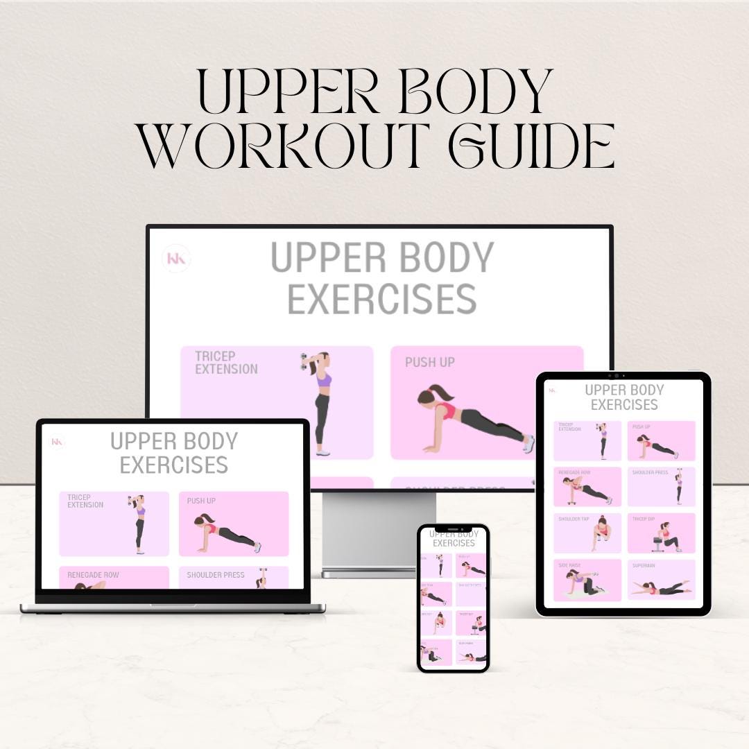 Upper Body Exercise Sheet, Arm Workout, Digital Download, Home Workout ...