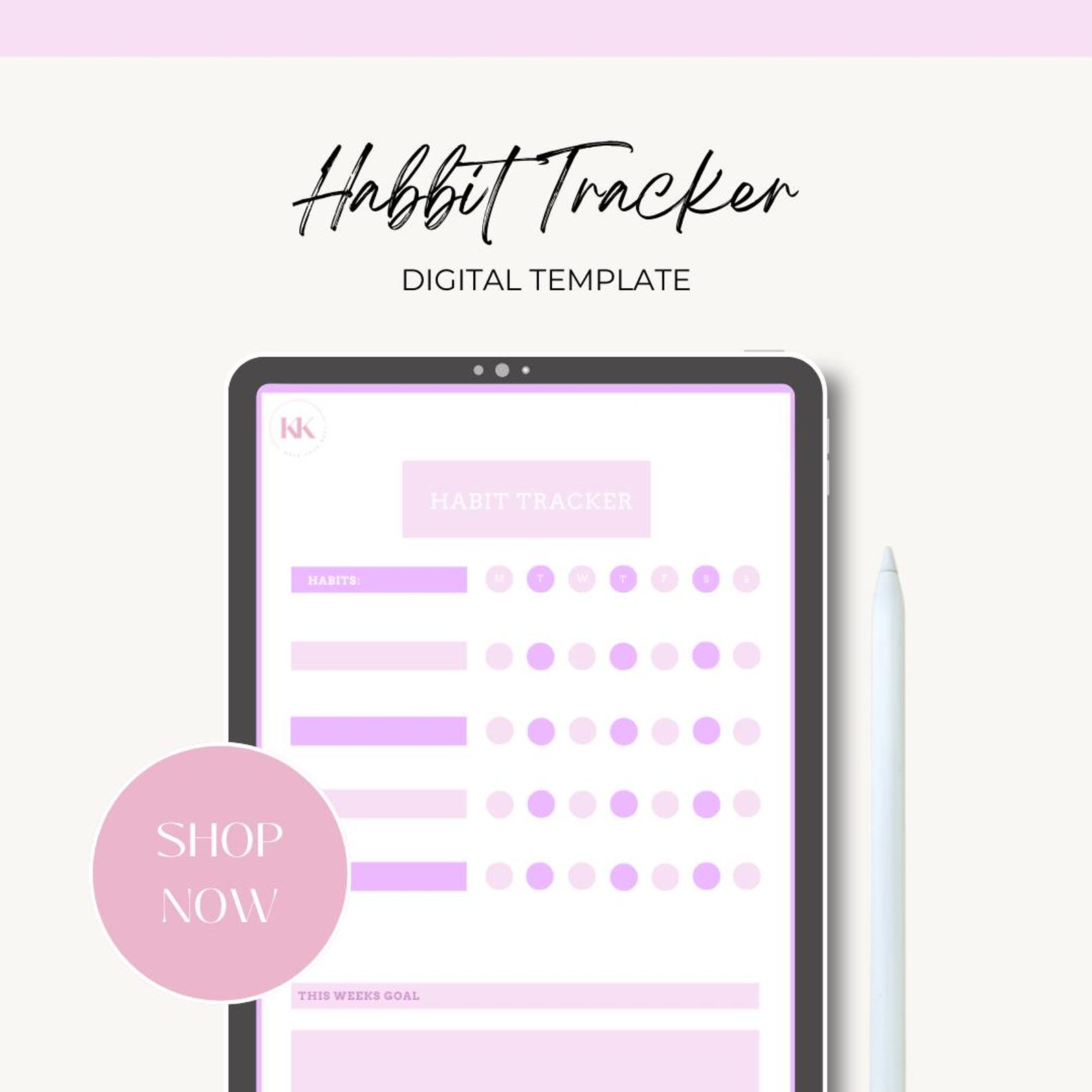 Habit Tracker, Digital Download, Goal Tracker, Self-improvement Tool ...