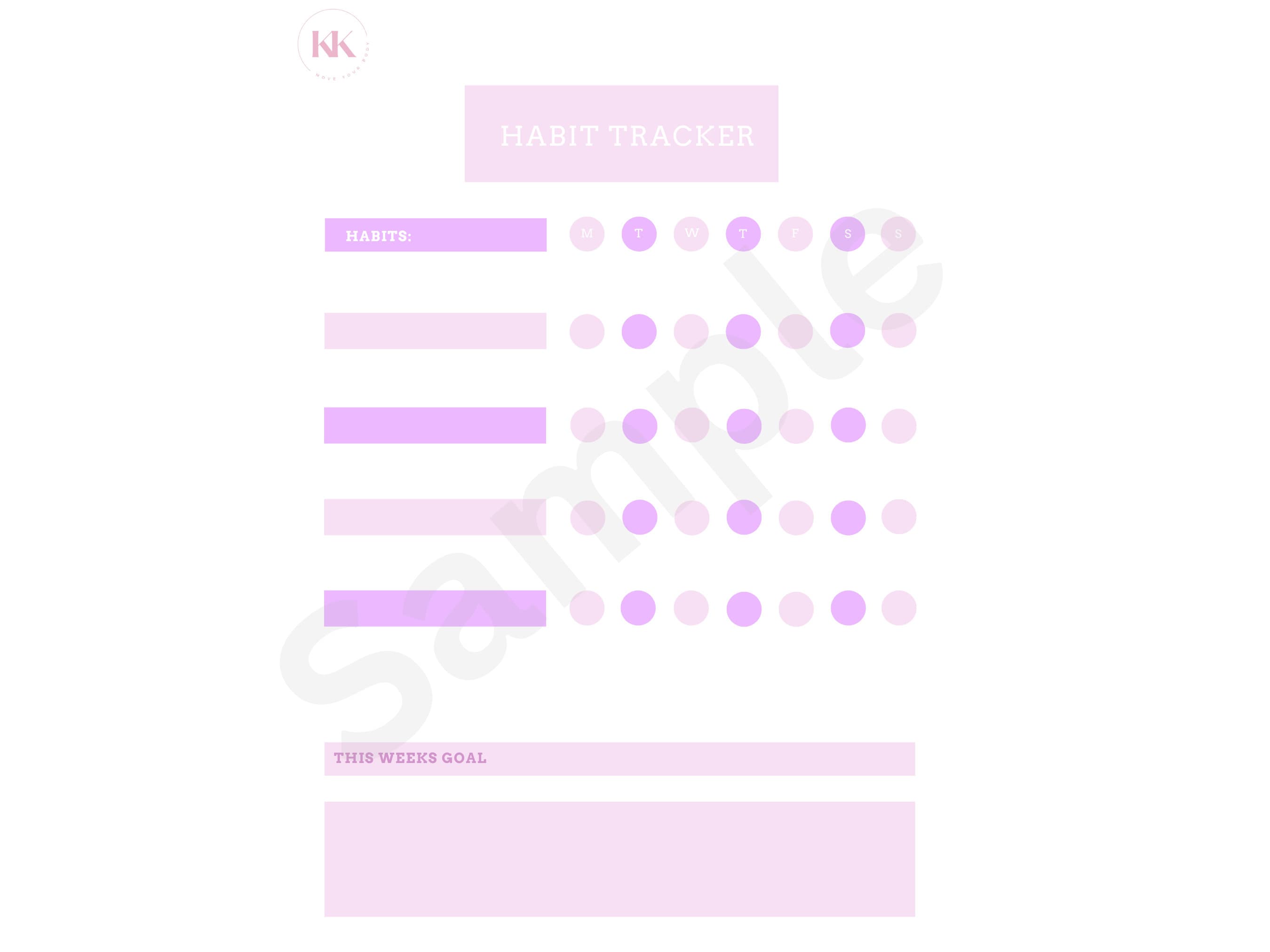 Habit Tracker Digital Download Goal Tracker - Etsy