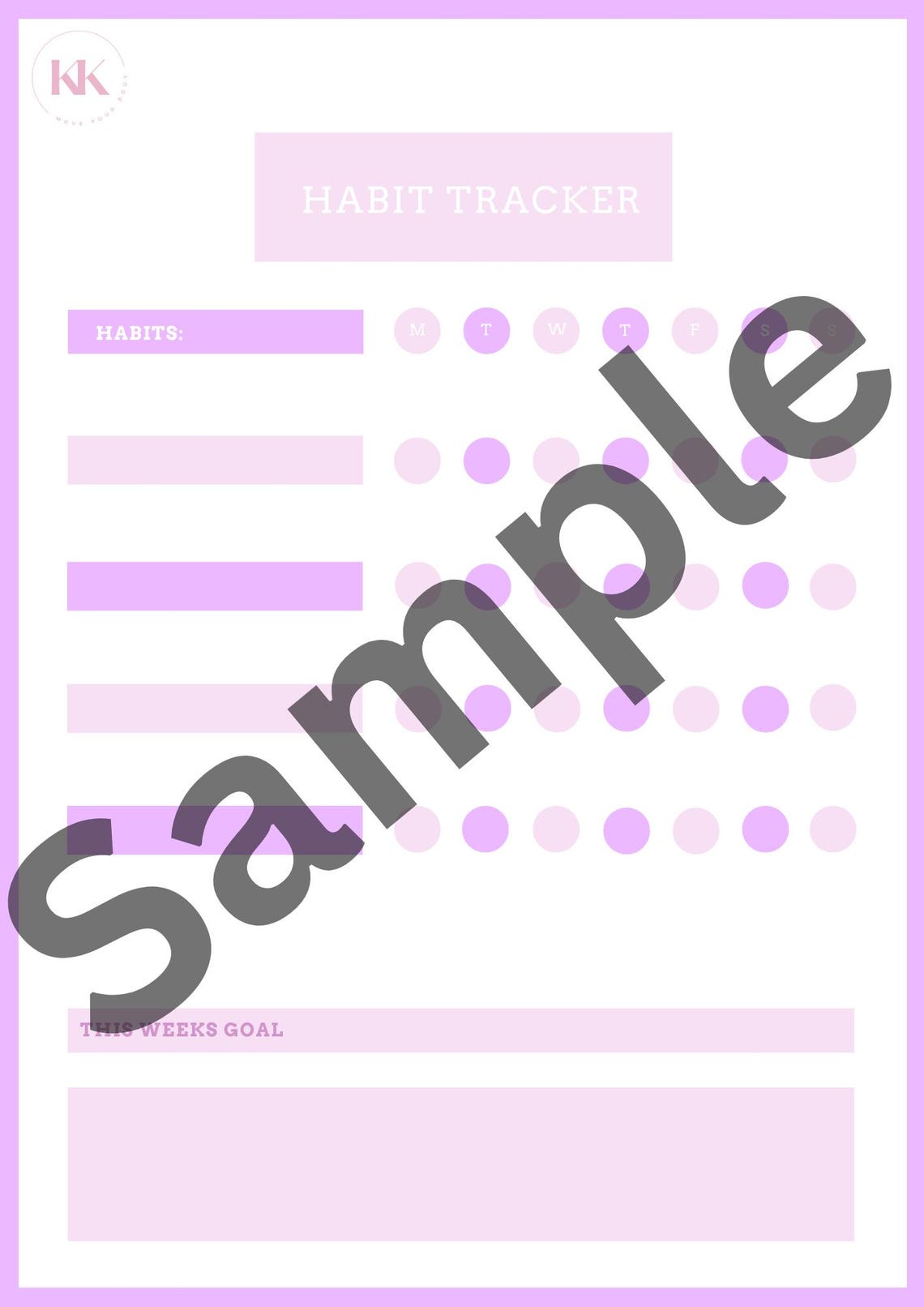 Habit Tracker, Digital Download, Goal Tracker, Self-improvement Tool ...