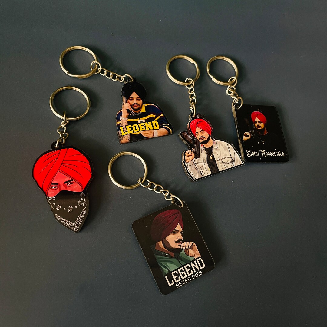 Sidhu Moosewala Printed Double-sided Five Key Chains for Fans Car ...