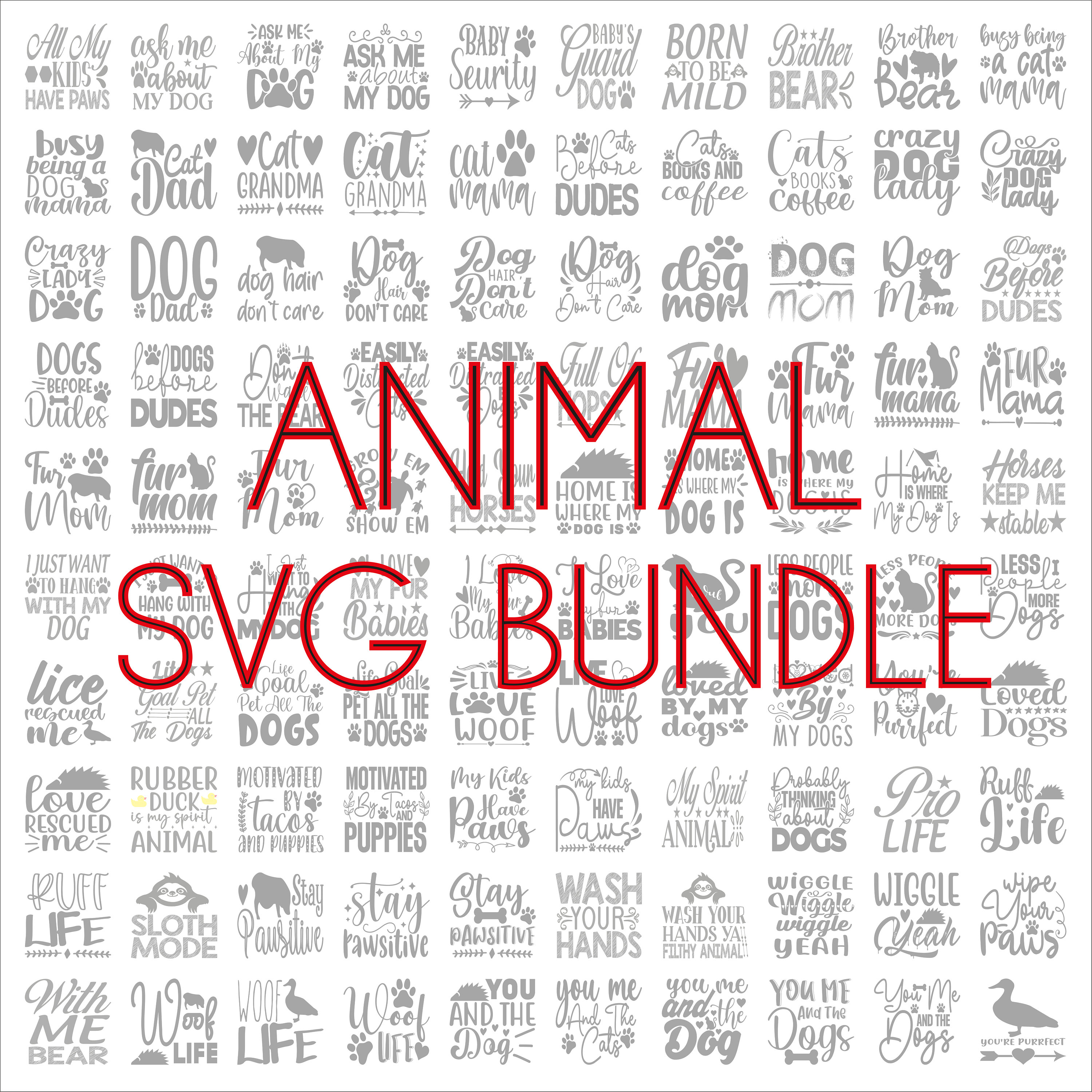 Animal SVG Bundle, SVG Files for Cricut, Digital Download, Cut File ...