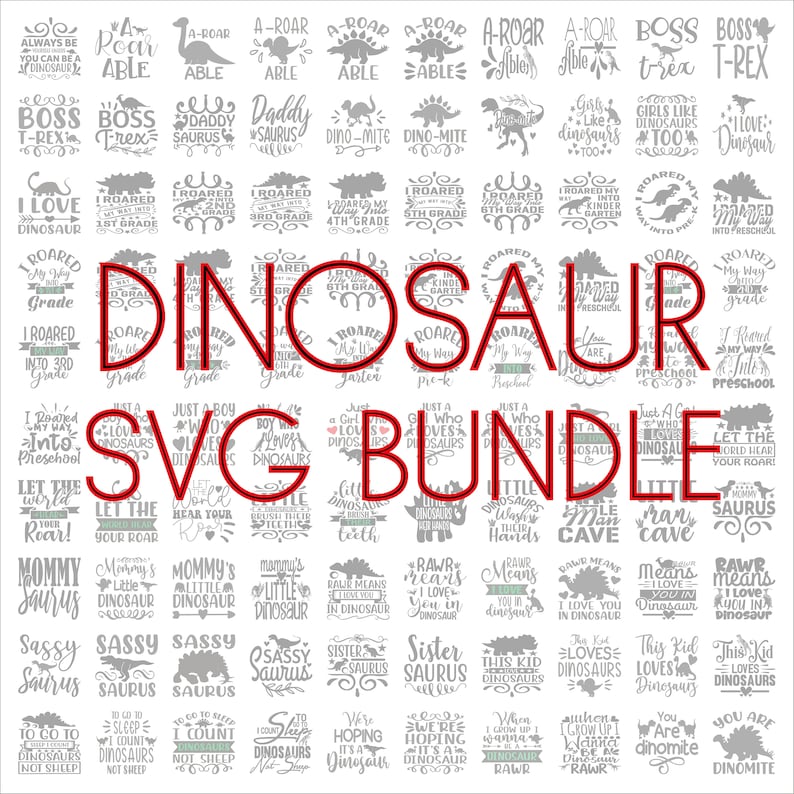 Dinosaur SVG Bundle, Digital Download, SVG Files for Cricut, Dinosaur ...