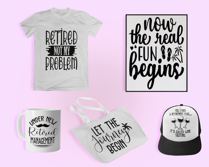 Retirement SVG Bundle, SVG Files for Cricut, Digital Download ...