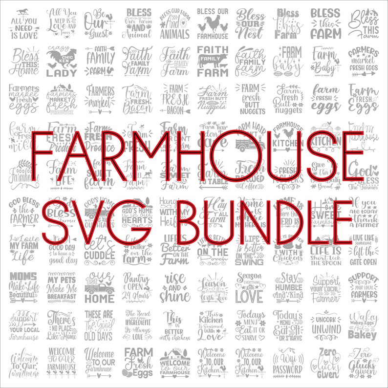 Farmhouse SVG Bundle, Digital Download, Cricut Cutting Files, SVG Files ...