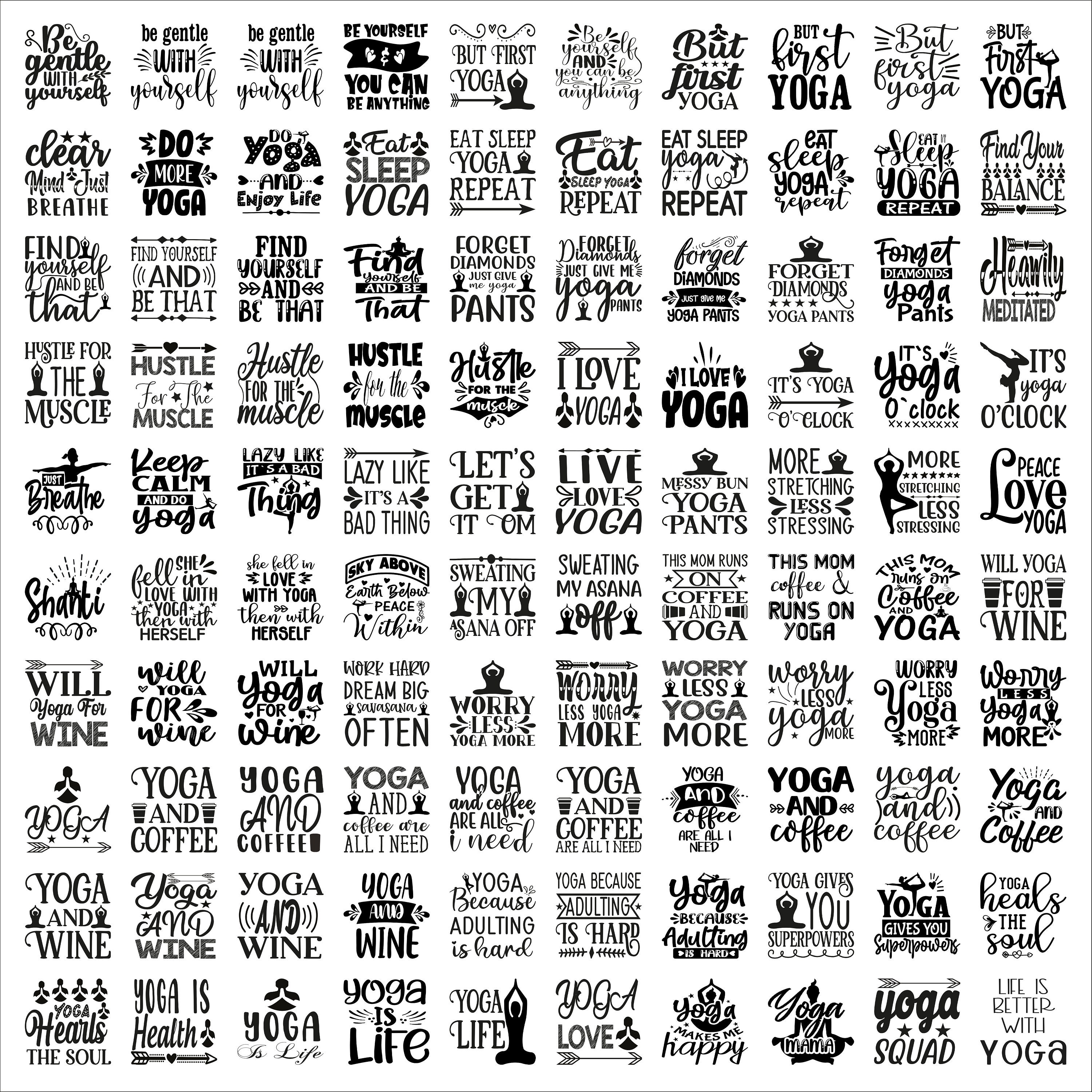 Yoga SVG Bundle, SVG Files for Cricut, Digital Download, Yoga PNG, Cut ...