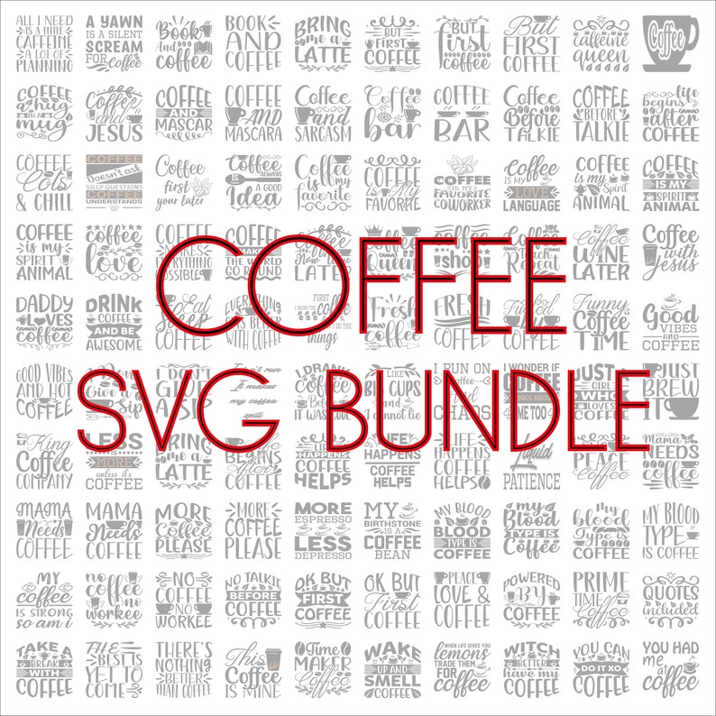 Coffee SVG Bundle, SVG Files for Cricut, Digital Download, Coffee PNG ...