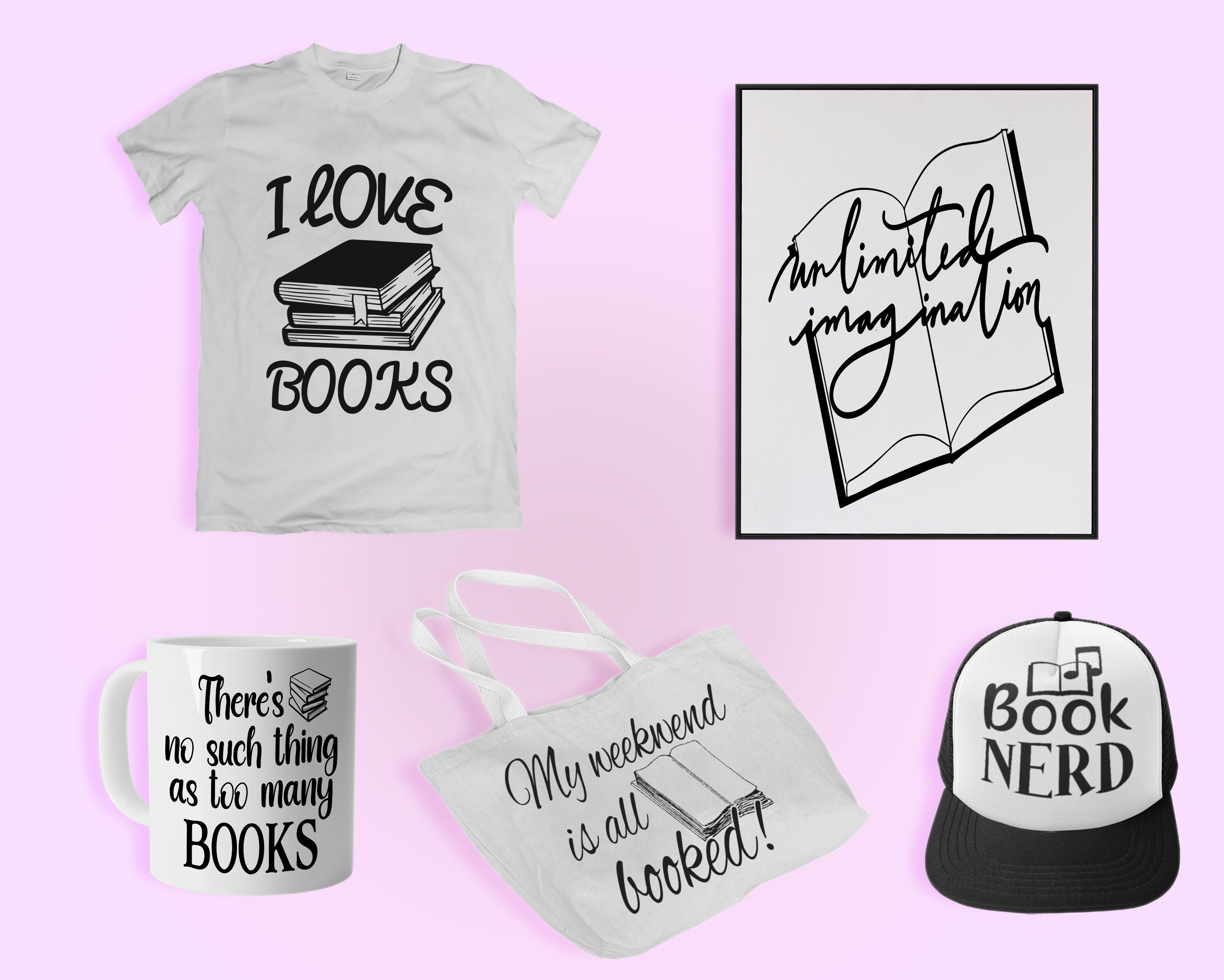 Reading Books SVG Bundle, SVG Files for Cricut, Digital Download ...