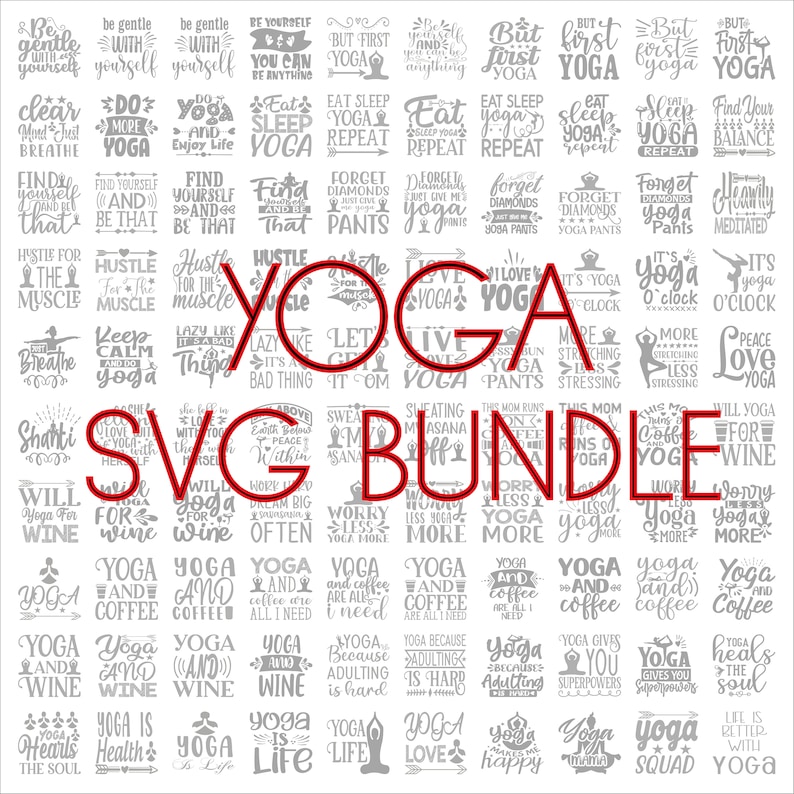 Yoga SVG Bundle, SVG Files for Cricut, Digital Download, Yoga PNG, Cut ...