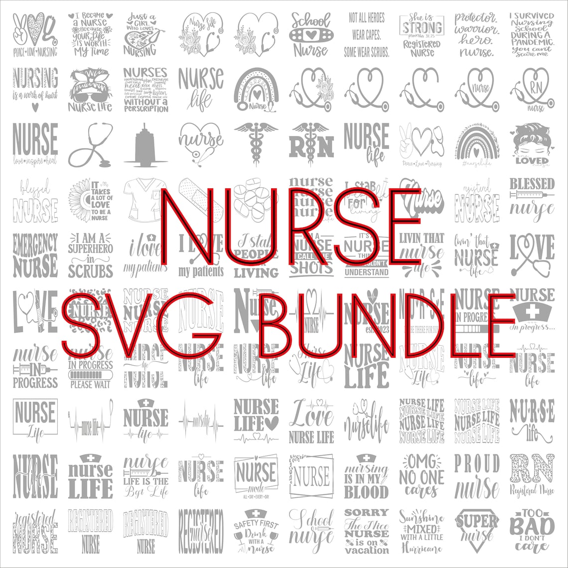Nurse SVG Bundle, Digital Download, SVG Files for Cricut, Nurse Quotes ...