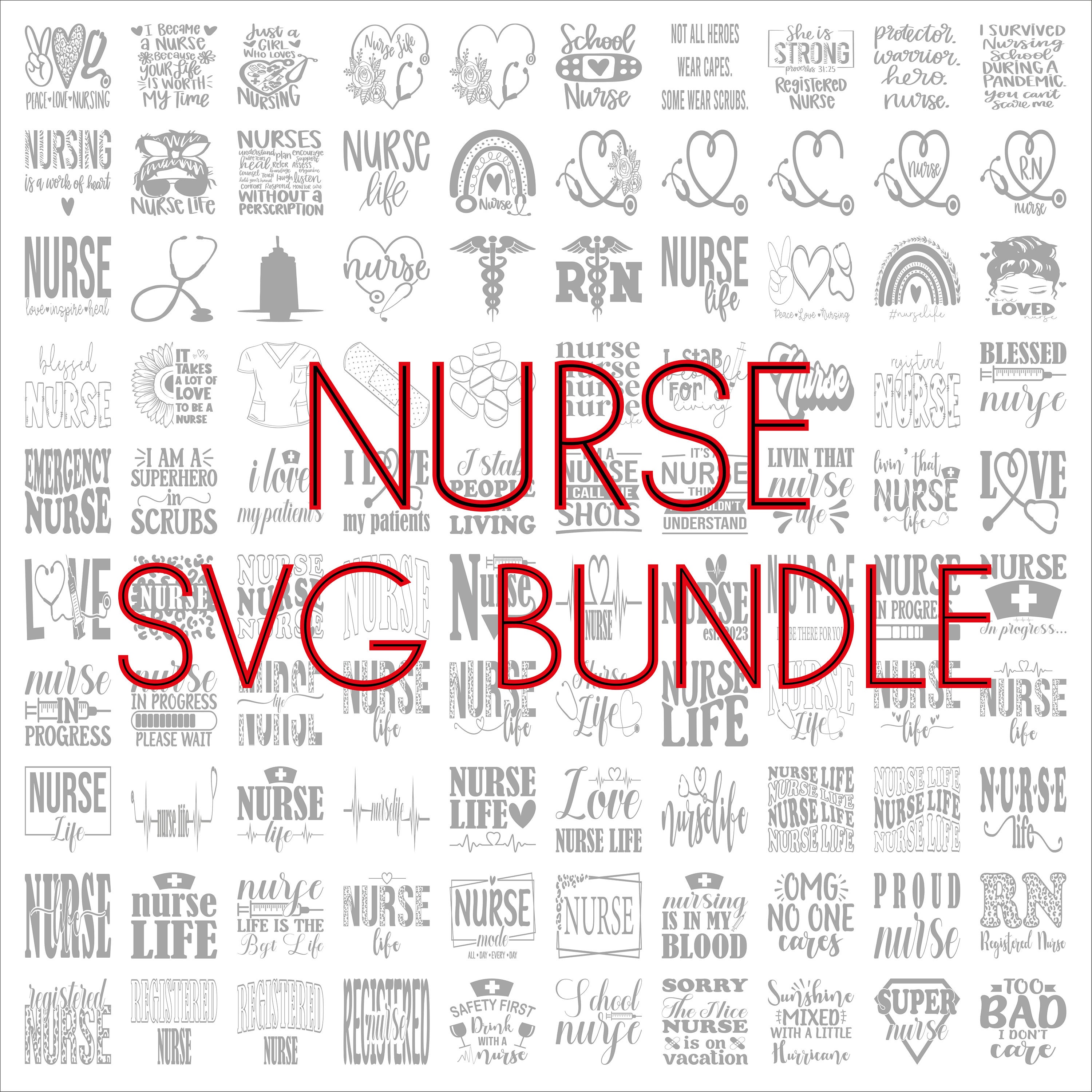 Nurse SVG Bundle, Digital Download, SVG Files for Cricut, Nurse Quotes ...
