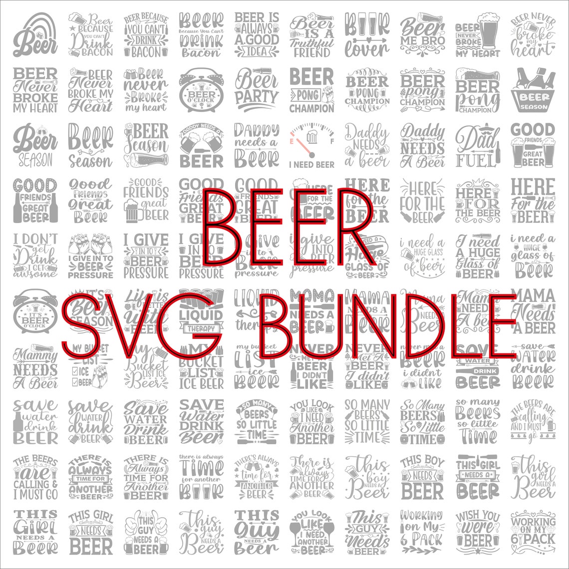Beer SVG Bundle, Beer PNG, Digital Download, SVG Files for Cricut, 100 ...